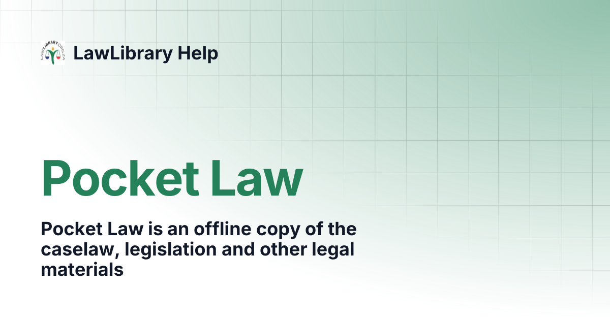 Pocket Law | LawLibrary Help